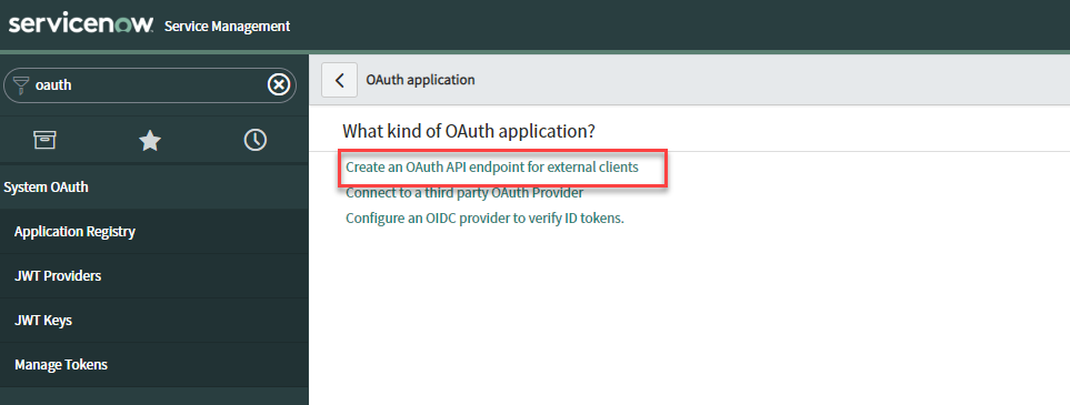 Configuring API access for ServiceNow